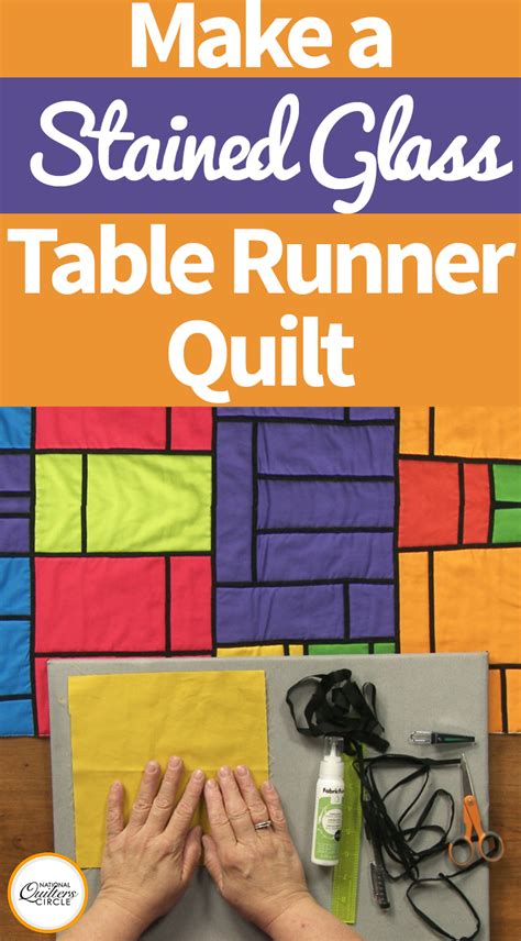 Make A Stained Glass Table Runner Quilt Stained Glass Quilt Table