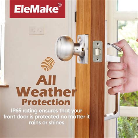Elemake Front Door Handle Set With Modern Door Knob Interior Exterior