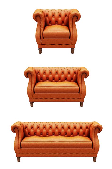 3d Model Classical Sofa Set Model Leather And Wood Vr Ar Low Poly