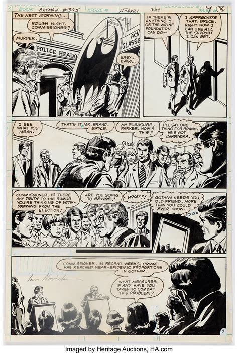 Irv Novick And Steve Mitchell Batman 325 Story Page 9 Original Art