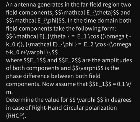 Solved An Antenna Generates In The Far Field Region Two