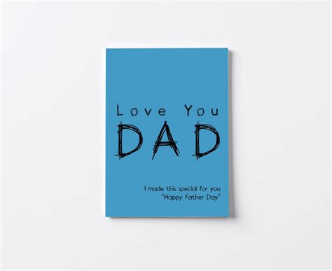 Love You Dad Card Love You Dad Printable Love You Dad T Fathers
