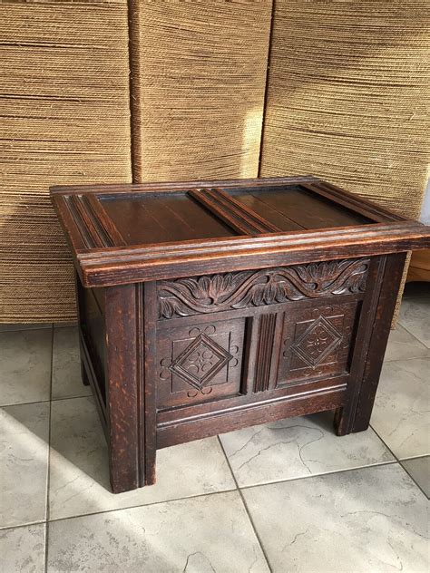 Antique Oak Small Trunk Chest 19th Century English Oak Etsy