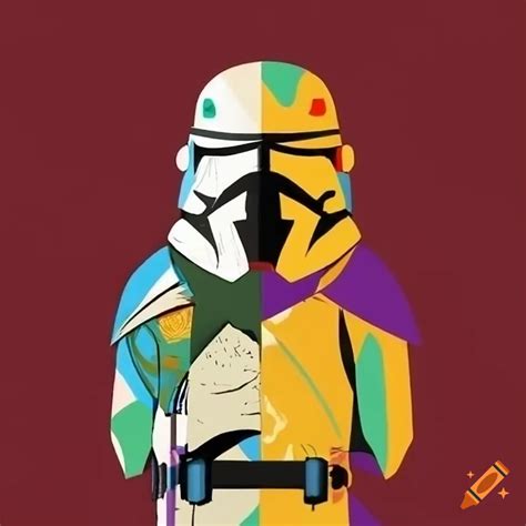 Picasso Style Colorful Star Wars Characters Celebrating Christmas