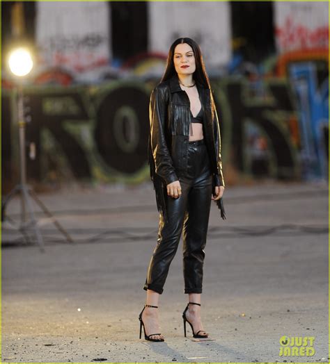 Jessie J Is A Sexy Leather Masterpiece On Her Music Video Set Photo
