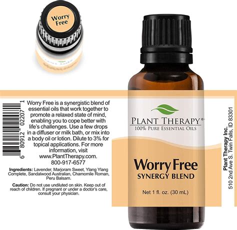 Plant Therapy 100 Pure Essential Oils Worry Free 1 Fl Oz 30 Ml
