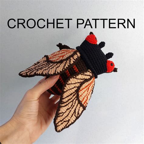 Cicada Crochet Pattern Amigurumi Insect Toy Pdf Pattern Etsy