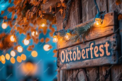 A Rustic Wooden Sign With Oktoberfest Written In Traditional Font