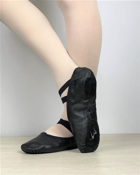 Split Sole Leather Ballet Shoes Black Ellis Bella
