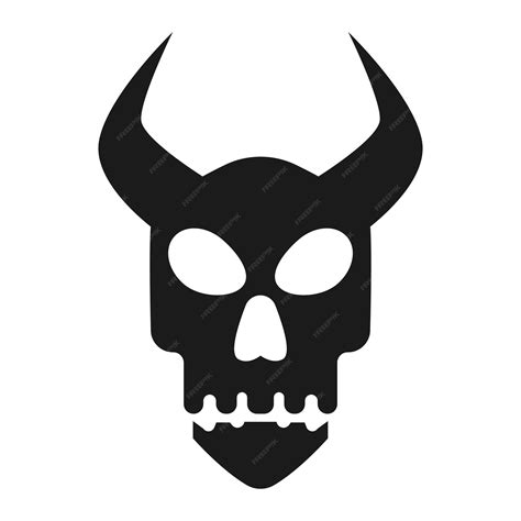 Premium Vector Devil Skull Vector Black And White Isolated Icon