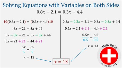 Solving Equations With Variables On Both Sides W Fractions And Decimals