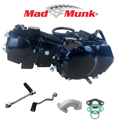 Madmunk 110cc Motorblok Zwart Manueel 4 Versnellingen Kickstart D