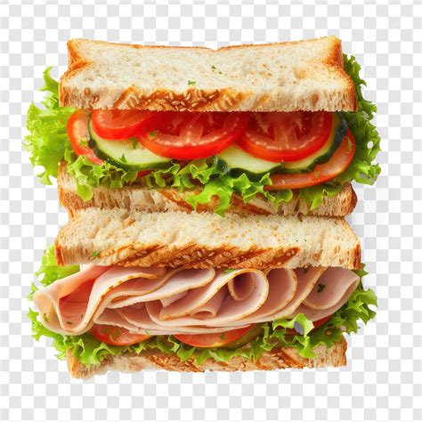Turkey Sandwich Top View Full Length On Transparency Background Psd Premium Ai Generated Psd