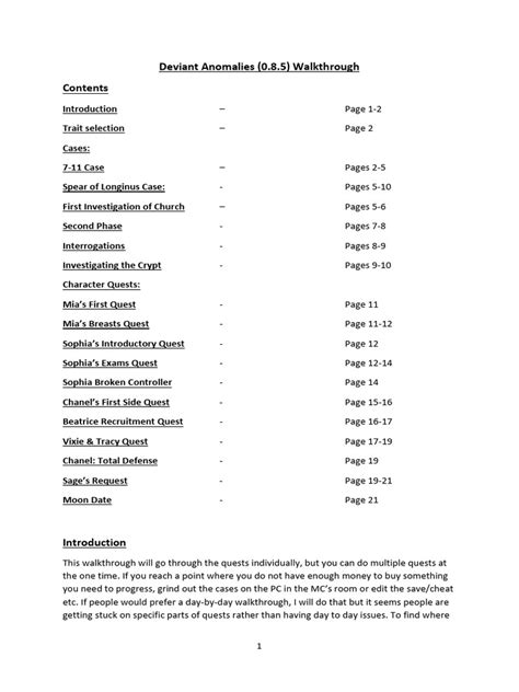 Deviant Anomalies 085 Walkthrough Pdf