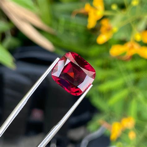 10 56 Carats Bright Red Garnet Stone Cushion Cut Natural Madagascars