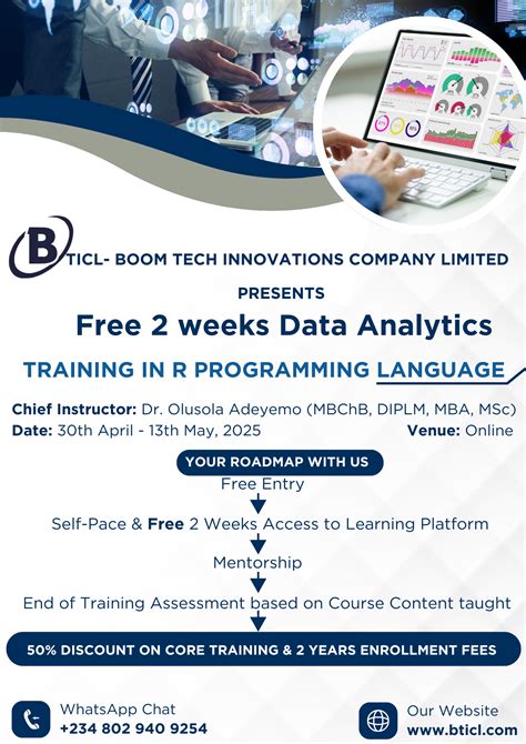 Free 2 Weeks Pre Training Event In Data Analytics With R Programming Language Boom Tech
