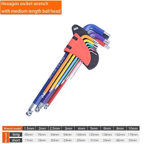 Folding Hex Wrench Metal Metric Allen Wrench Set H Vicedeal