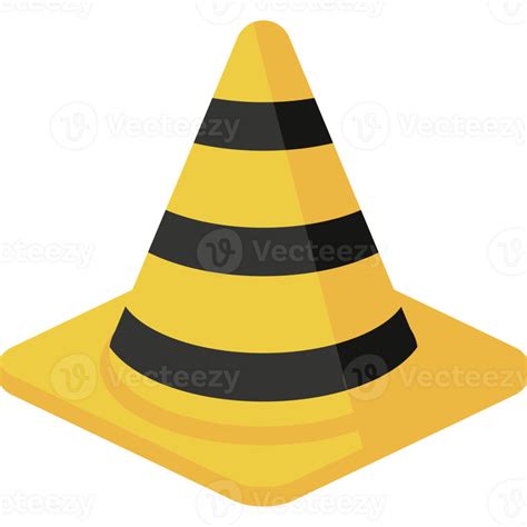 Cone Caution Icon White Background 24405933 Png