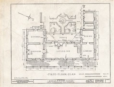 Blueprint Habs Cal19 Sanf1 Sheet 1 Of 8 Andres Pico House 1094