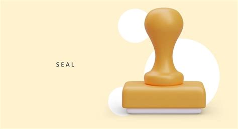 Premium Vector Realistic Rectangular Seal With Vertical Handle Rubber