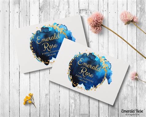 Navy And Gold Foil Logo And Business Card Design Business Logo Etsy Uk