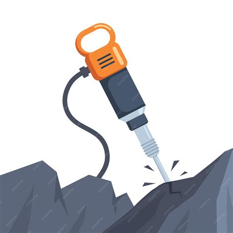 Premium Vector Jackhammer Pneumatic Drill Or Demolition Hammer Stone