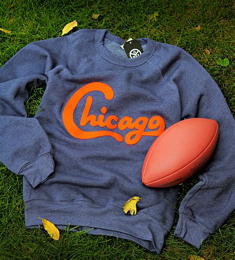 Chicago Football Felt Applique Crewneck Chitown Clothing