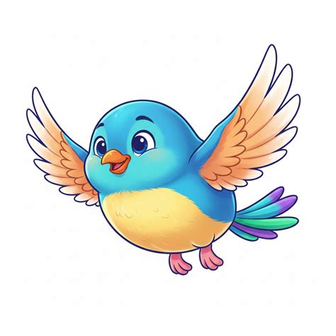 Cartoon Bird Flying Drawing