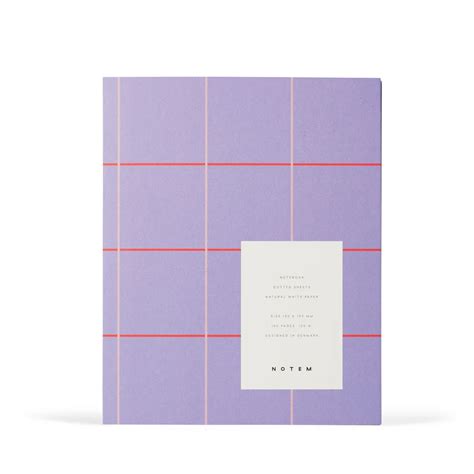 Uma Ruled Notebook Medium Lavender Check Papersmiths