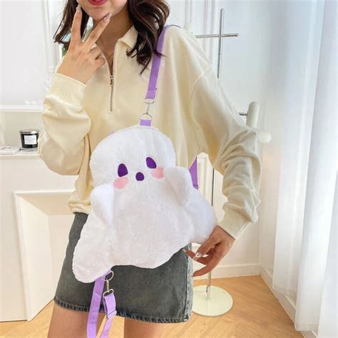 Spooky Ghost Backpack Plush Bag Halloween White Kawaii Babe