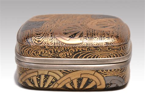 入山白翁 「春の流」 錫縁香合 共箱 仕覆付 古美術ささき