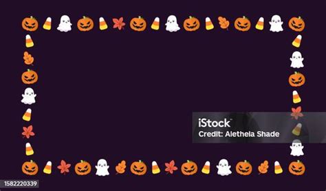 Cute Rectangle Halloween Frame Template Rectangular Halloween Border