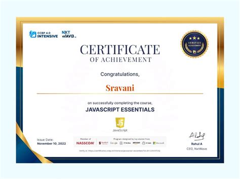 Sravani Gurram On Linkedin Javascript Rahulattuluri Ccbp Nxtwave 14 Comments