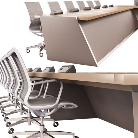 Conference Table Set 02 3d Model By Greencg