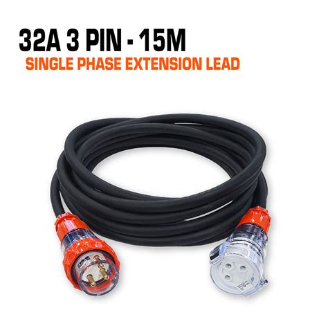 32 Amp Single Phase Extension Lead 3 Pin 15m Eventpower Equipment
