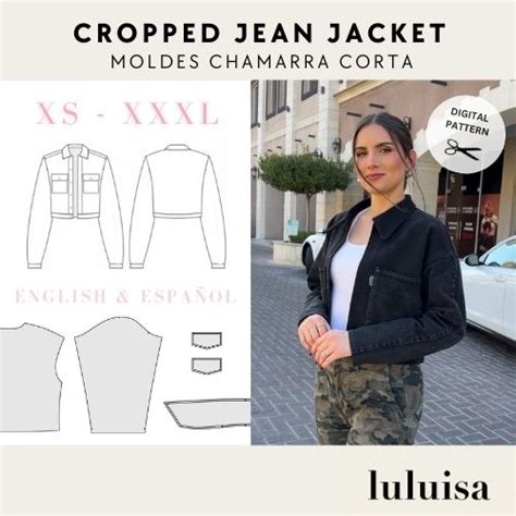 Cropped Jean Jacket Sewing Pattern Sewing Instructions Luluisa