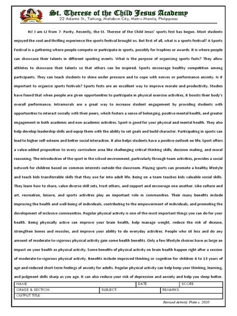 Revised Activity Plate 3 Pdf