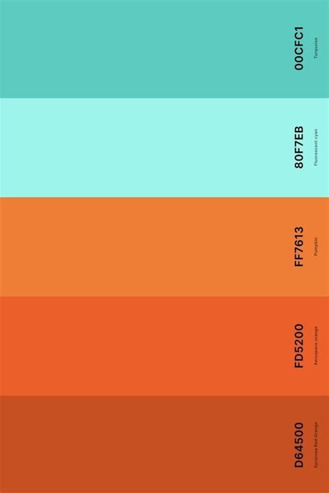 Pin By Sarli Murat On Duvar Renkleri 3 Turquoise Color Palette Orange Color Palettes