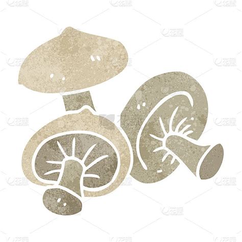 复古的卡通蘑菇素材 花瓣网