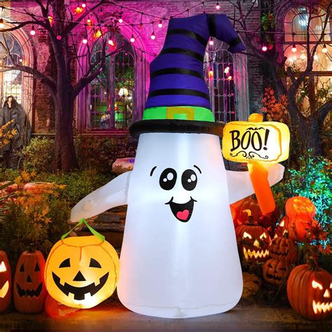 Goosh Halloween Inflatable 5 Ft Halloween Inflatable Ghost Cute Blow Up