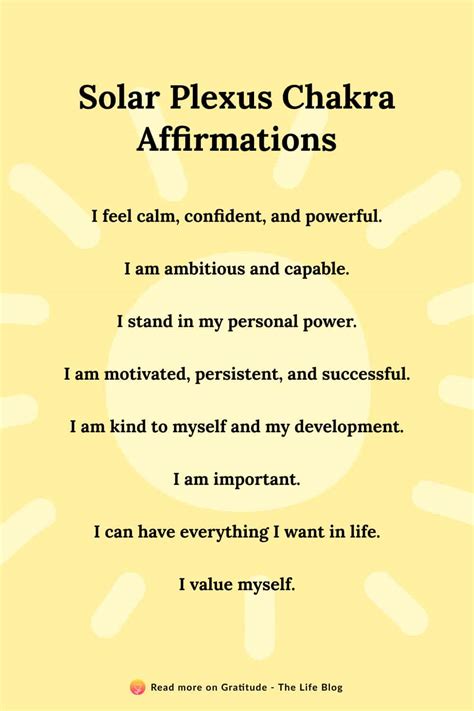Solar Plexus Chakra Affirmation