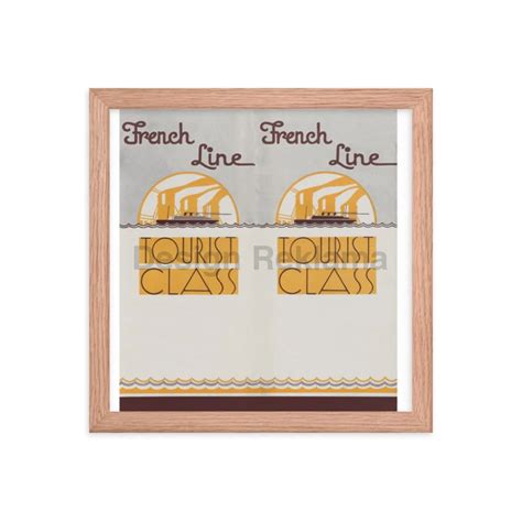 French Line Tourist Class 1932 Framed Vintage Travel Poster