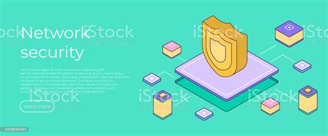 Network Data Security Isometric Vector Illustration Security Symbol Data Saving Concept Secure