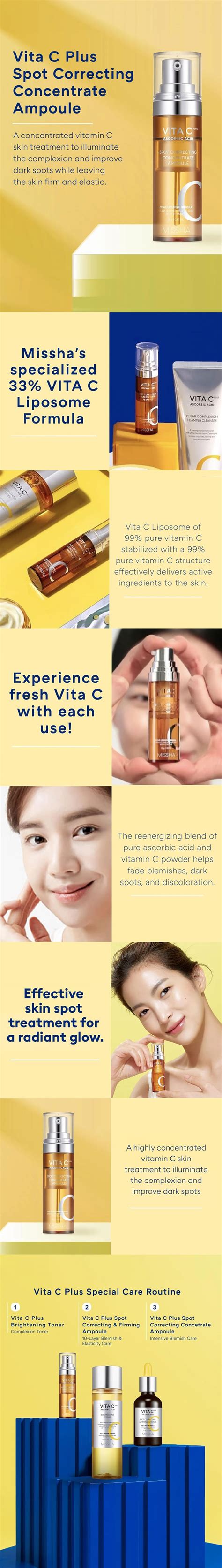 Missha Vita C Plus Ascorbic Acid Spot Correcting Concentrate Ampoule