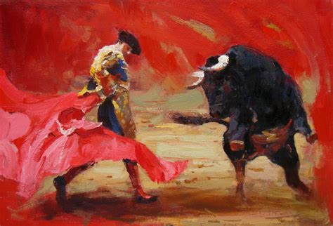 Matador And Bull Drawing