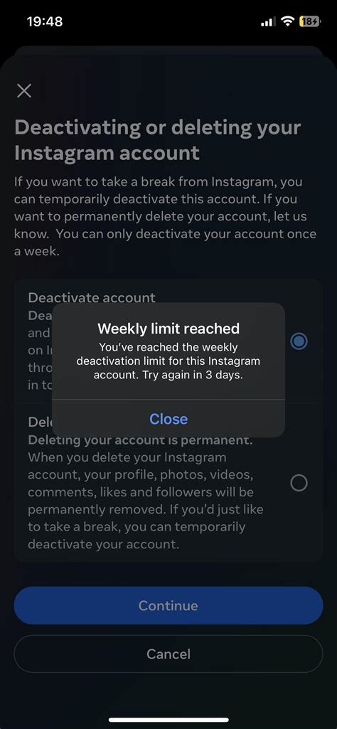 still get follows for deactivated account instagram says i can t