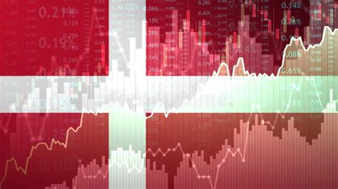 Denmark Stock Market Growth And Financial Data Visualization Stock