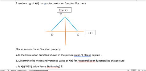 solved a random signal x t ﻿has a autocorrelation function