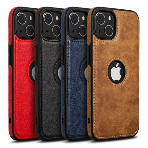 For Iphone 14 Leather Case Slim Luxury Pu Non Slip Shockproof