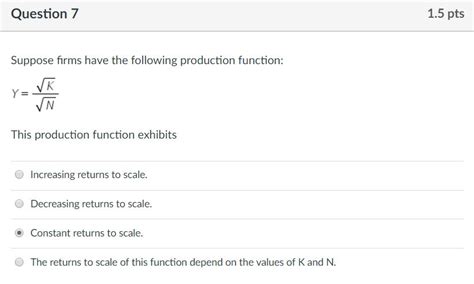 Solved Question 6 1 5 Pts Suppose Firms Have The Following